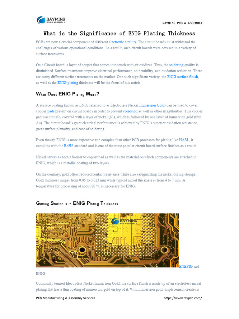 ENIG Plating: Key Thickness Insights | PDF