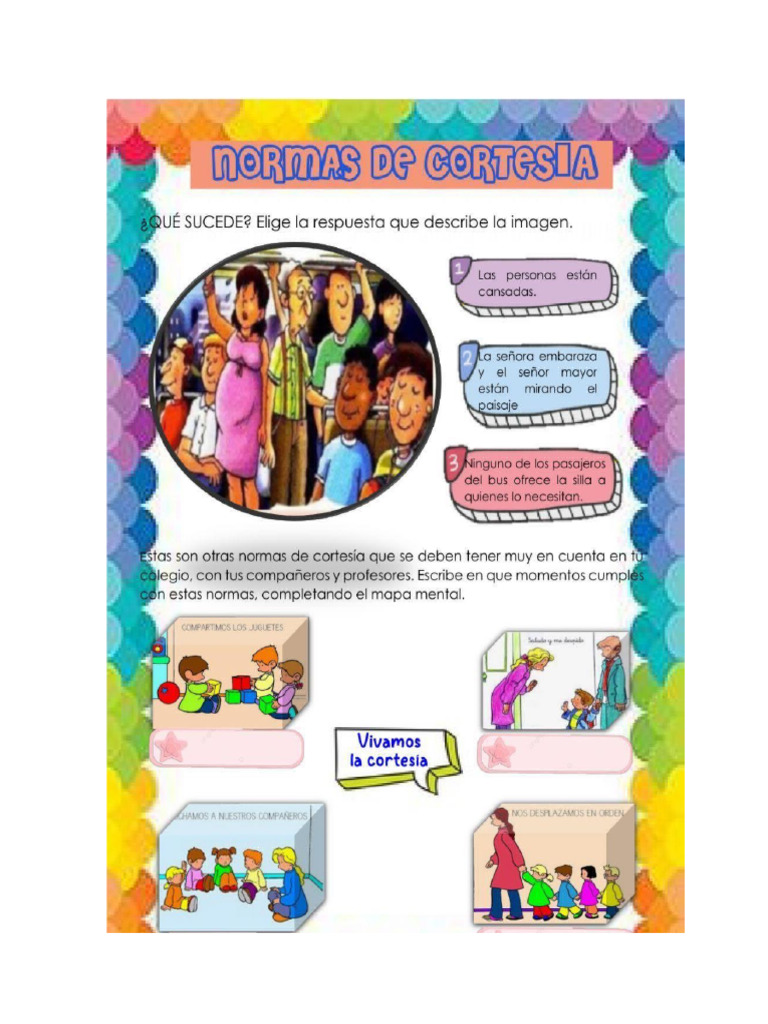 NORMAS DE CORTESIA 3º Etica y Valores | PDF