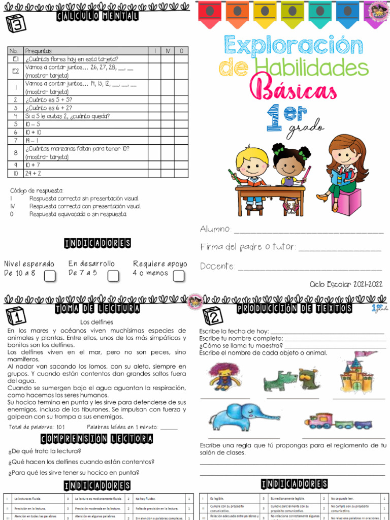 Exploración de Habilidades Básicas 1er Grado | PDF