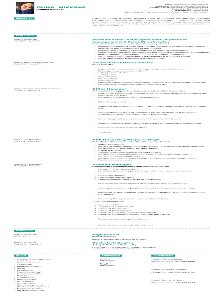 Cv 3 2 Pdf State Of Palestine World Politics