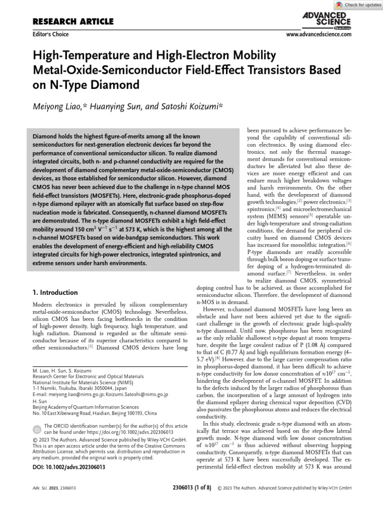 High-Temperature and High-Electron Mobility Metal-Oxide-Semiconductor ...