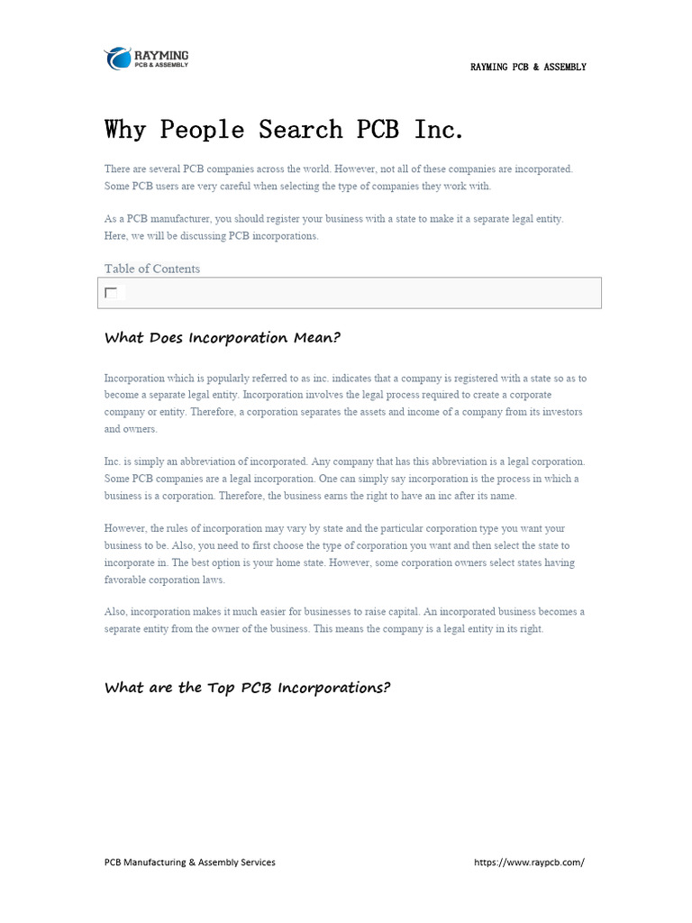 Why People Search PCB Inc. | PDF | Printed Circuit Board | Corporations