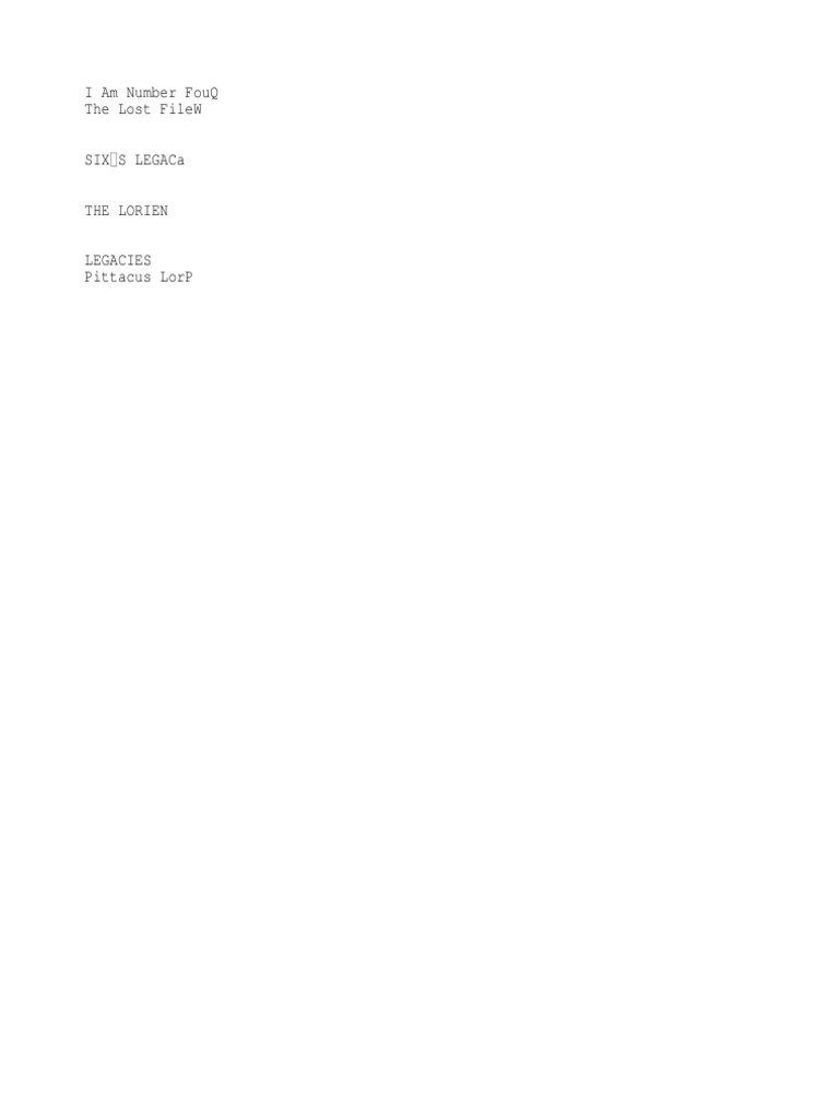 Pittacus Lore - (Lorien Legacies 0.5) - The Lost Files - Six's Legacy ...