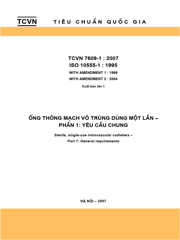 TCVN Iso 10555-1 - 1995 | PDF