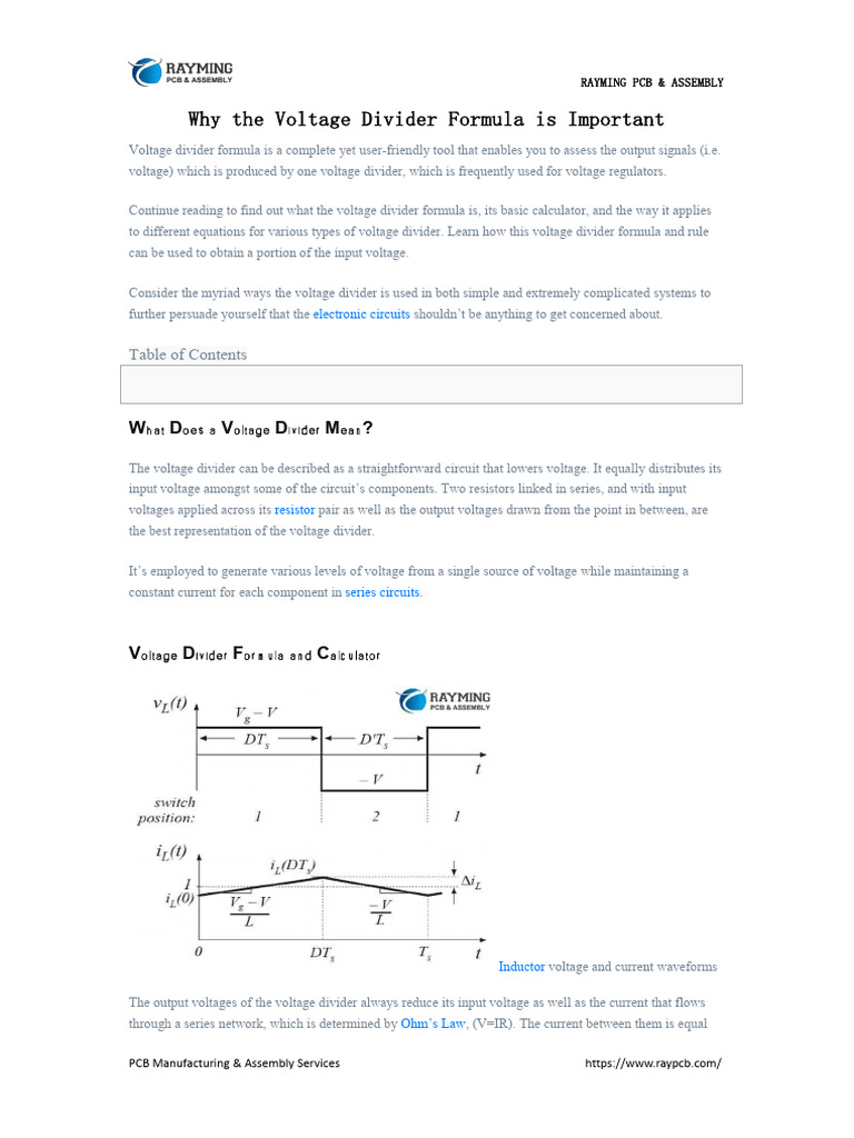 Why The Voltage Divider Formula Is Important | PDF | Resistor ...