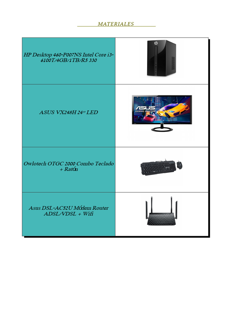 TABLA Materiales | PDF