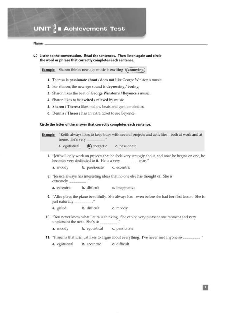 Summit 1 Unit 02 | PDF | Musicology
