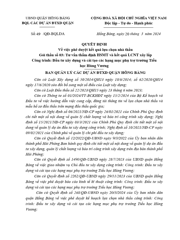 3 QD Phe Duyet KQLCNT Tham Dinh HSMT - Da Xong - Signed | PDF