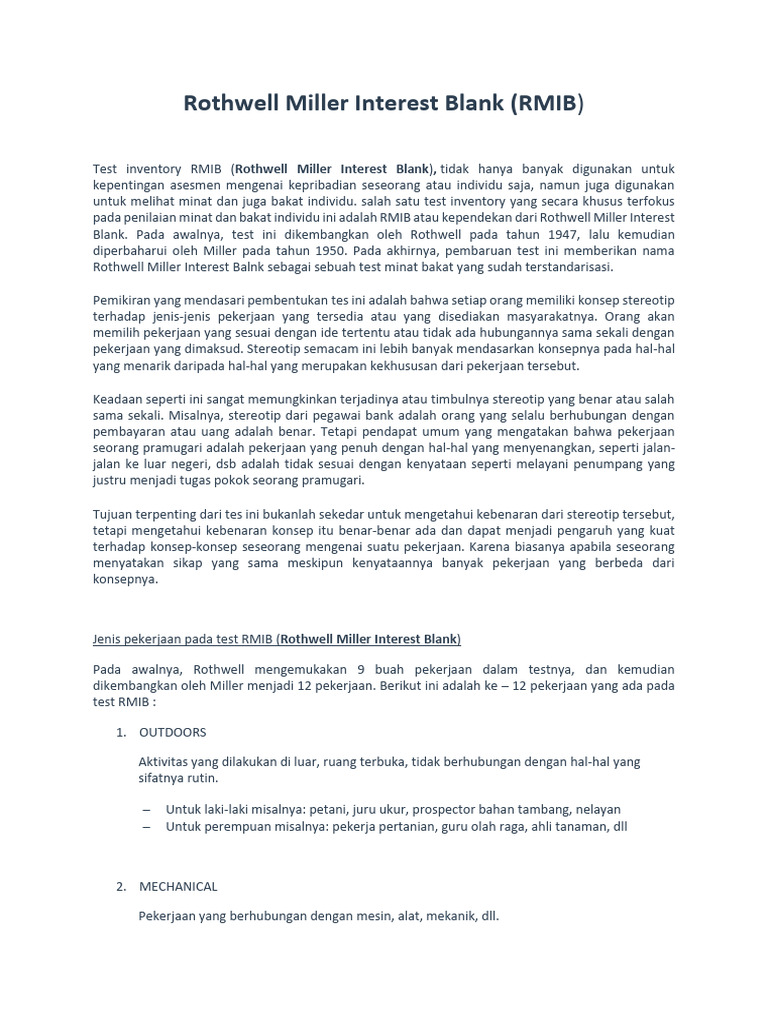 Penjelasan RMIB | PDF