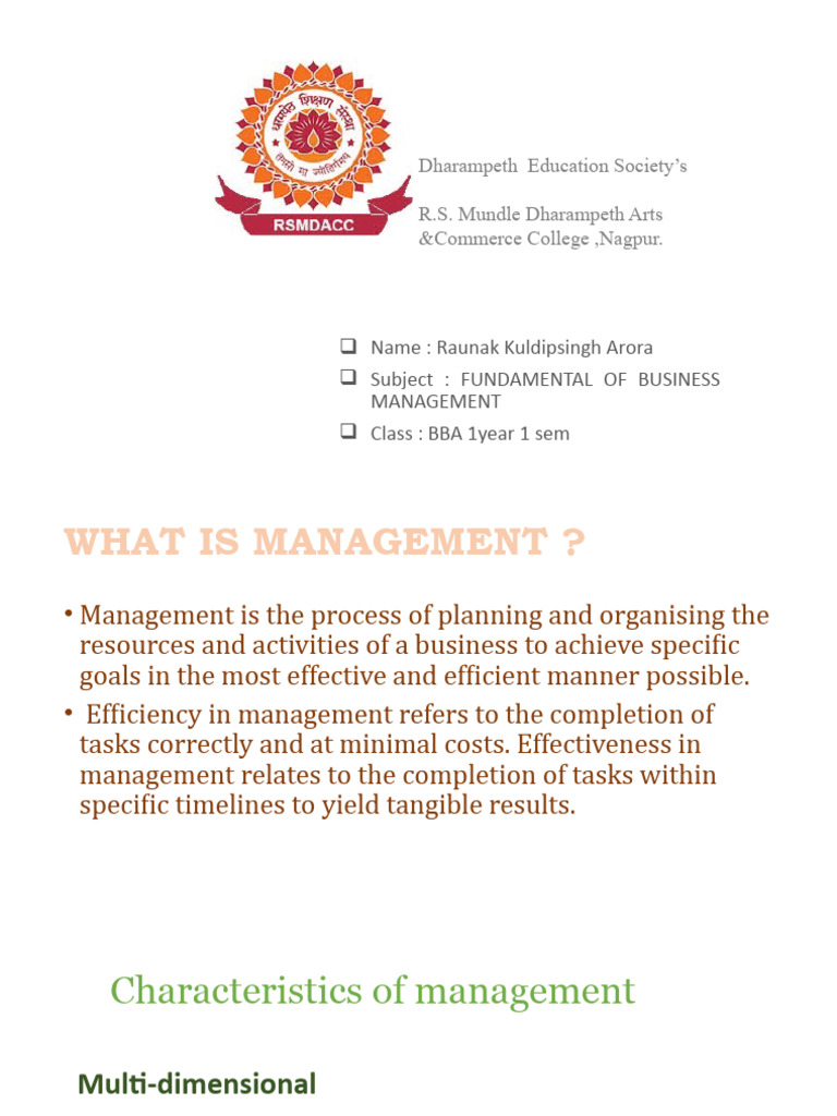 FBM PPT - by Raunak Arora | PDF | Human Resources | Business Economics