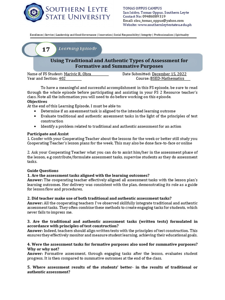 FS2 EP.17-ok | PDF | Educational Assessment | Rubric (Academic)