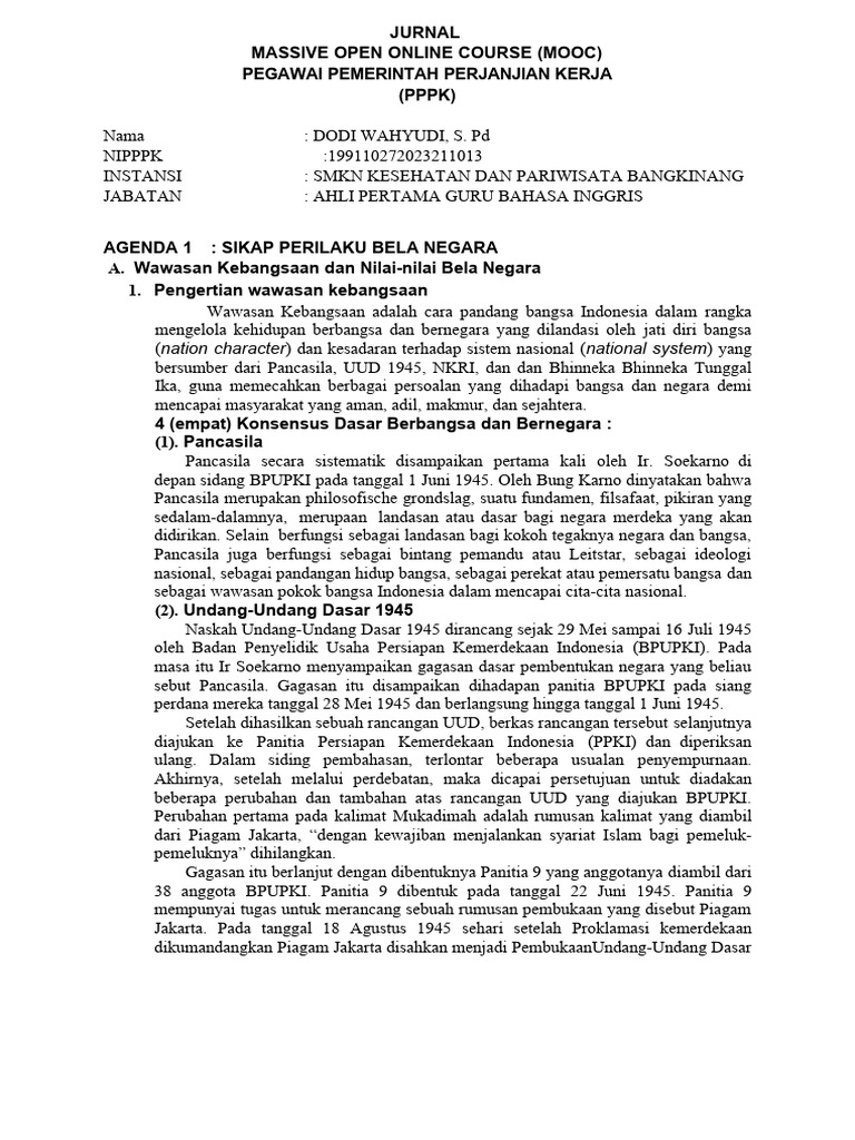Dodi Wahyudi - 199110272023211013 Mooc PPPK 2024 | PDF