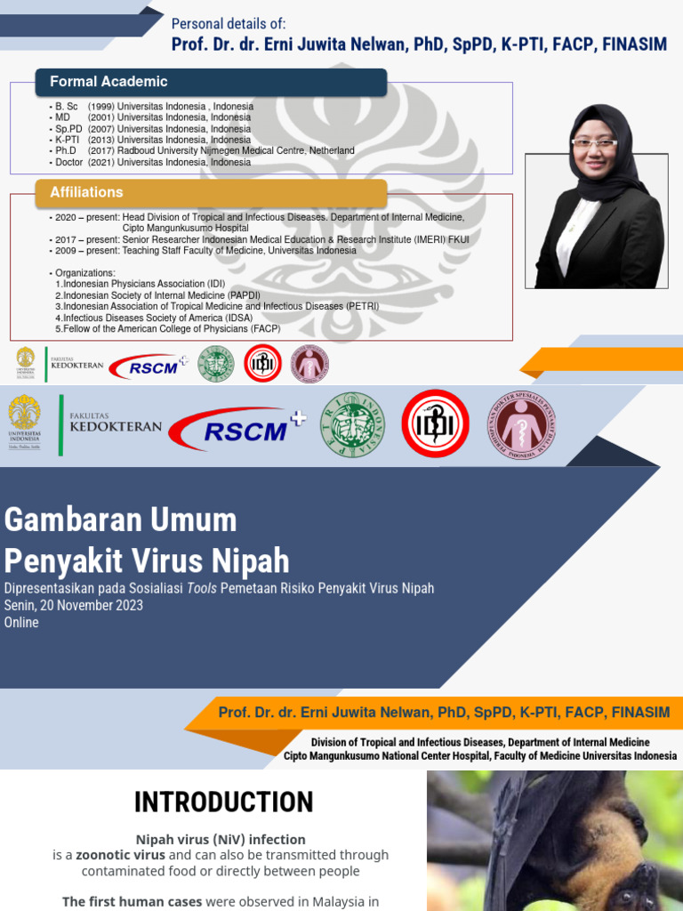 Gambaran Umum Nipah - Prof. Dr. Erni Juwita Nelwan, Sp. PD-KPTI, FACP ...
