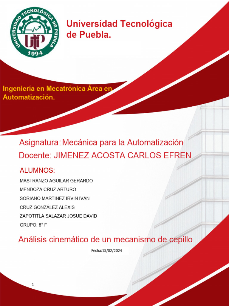 Análisis Cinemático de Un Mecanismo | PDF | Pistón | Motor de ...