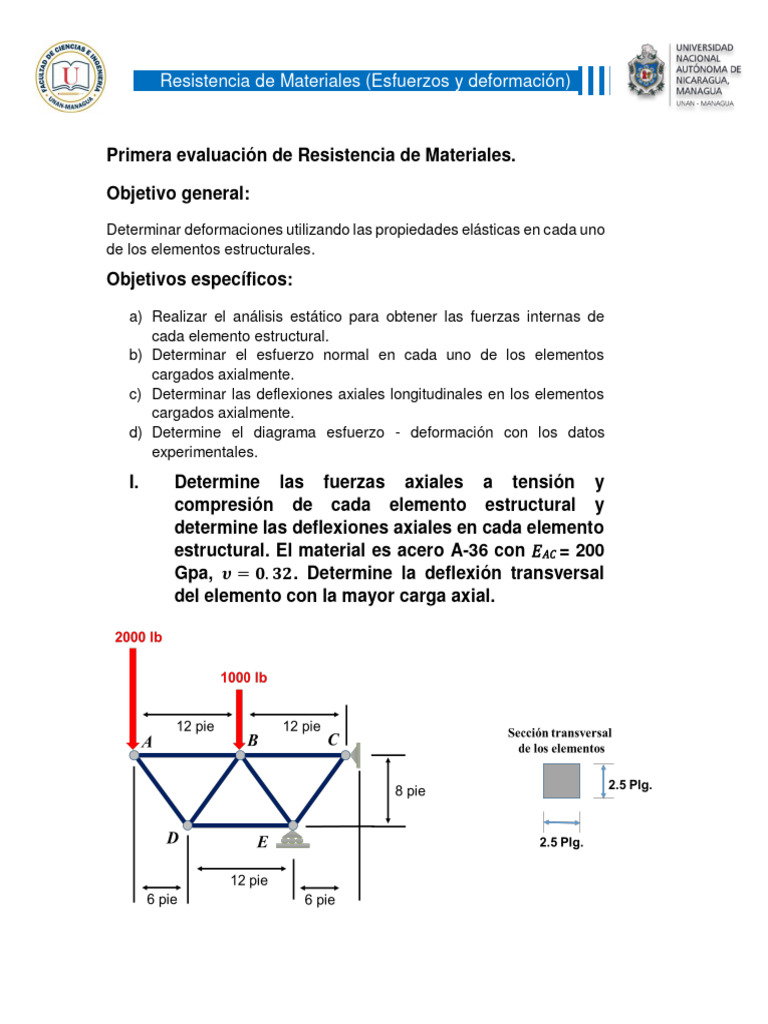 Segunda Evaluación de Resistencia de Materiales | PDF