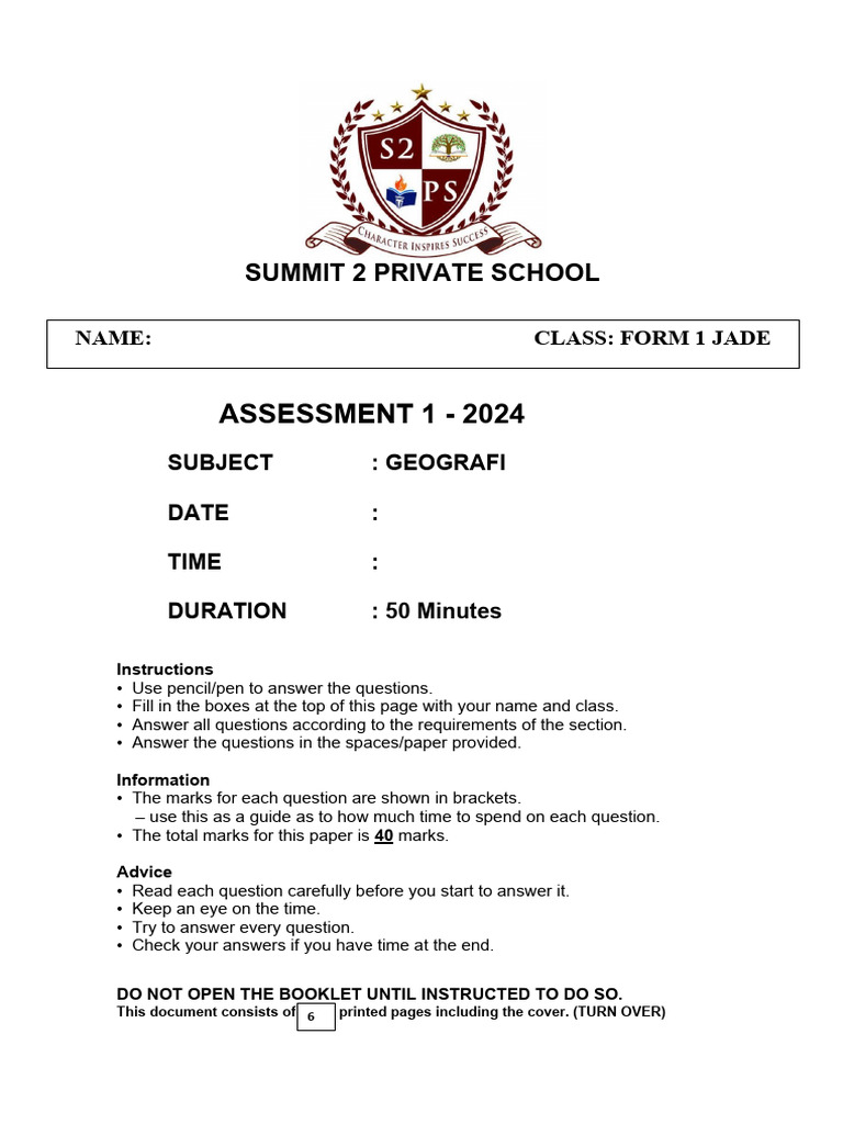Geo f1 Assessment 1 | PDF