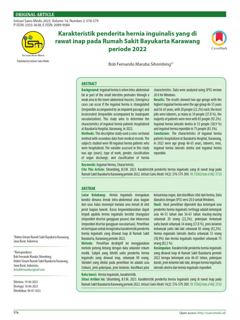 024 - 1733 - Bob Fernando Maruba Sihombing - Galley | PDF | Pain | Symptoms And Signs