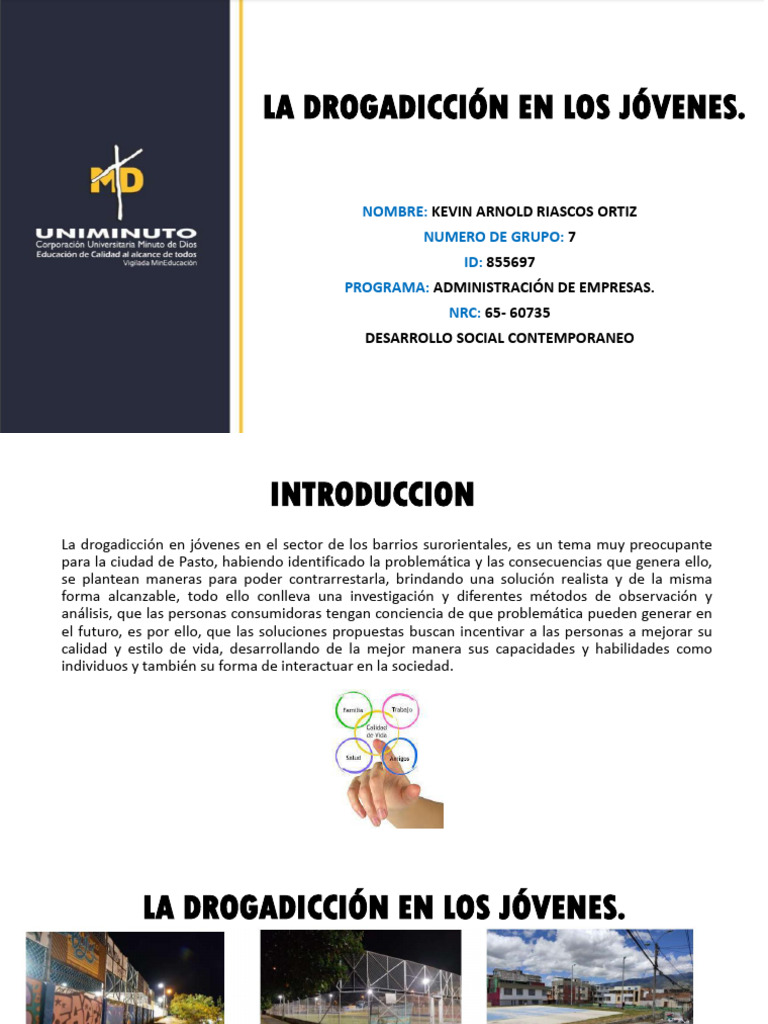 La Drogadicción en Los Jóvenes | PDF | La dependencia de sustancias ...