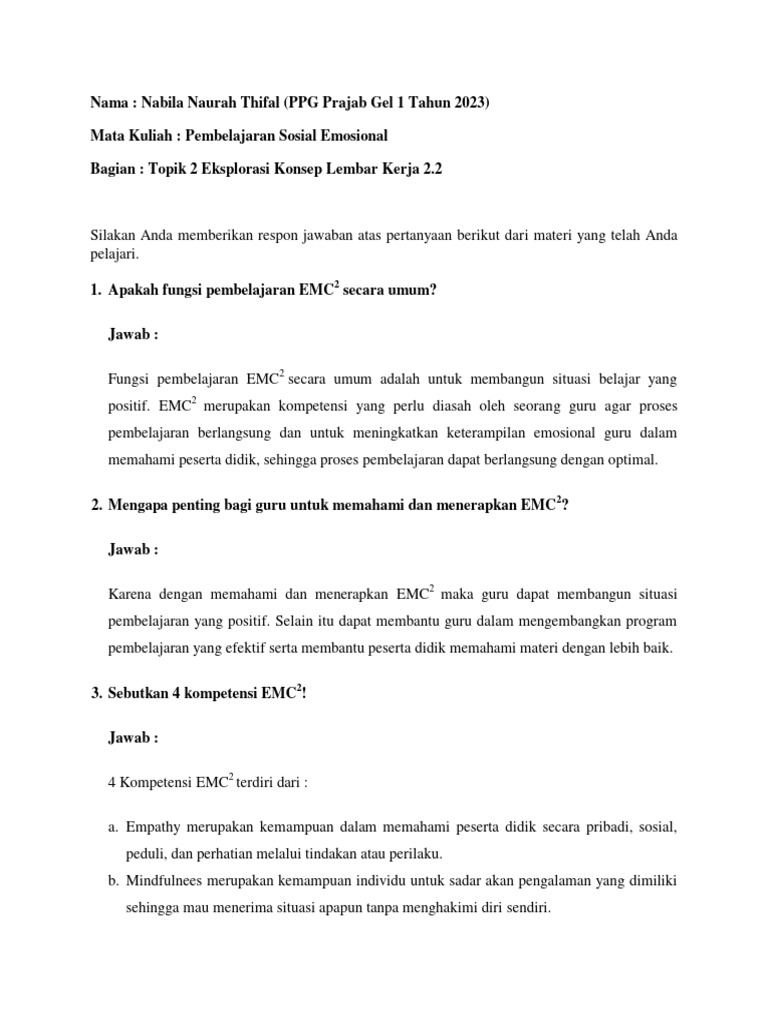 Pembelajaran EMC2 untuk Guru | PDF