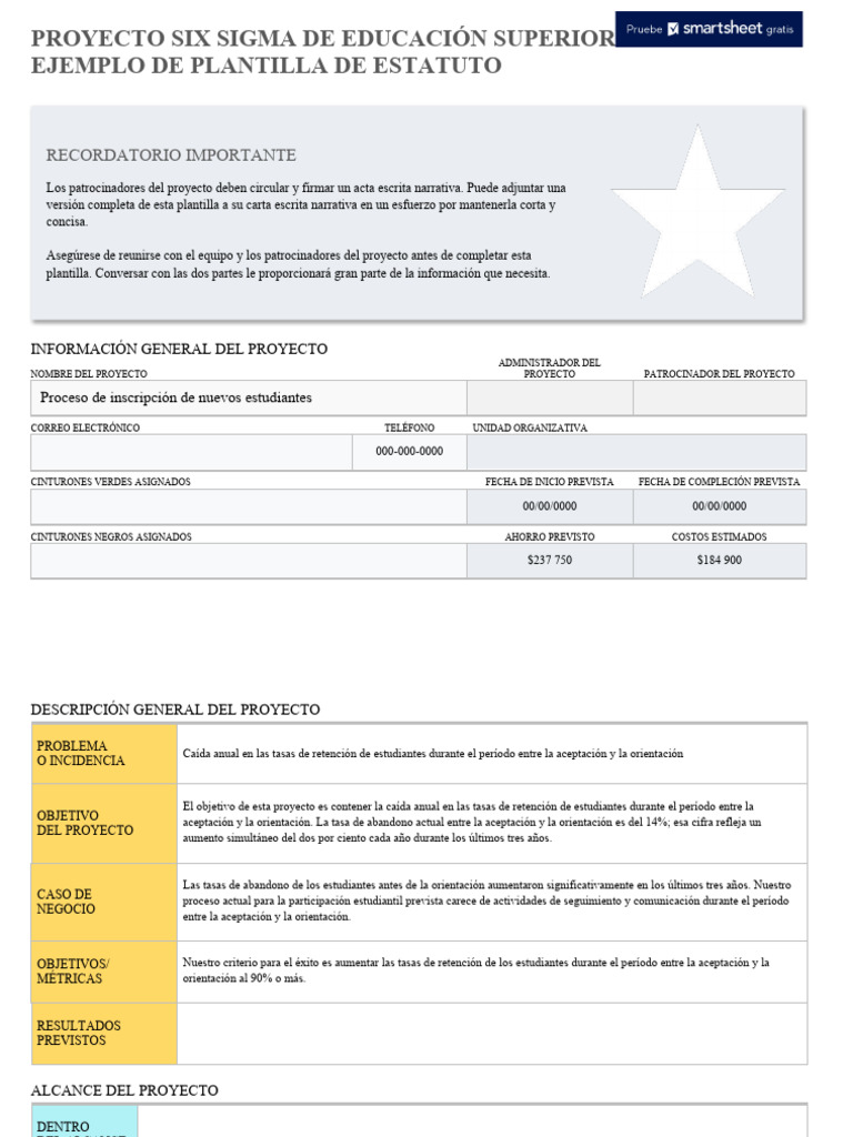 Proyecto Six Sigma en Educación Superior | PDF