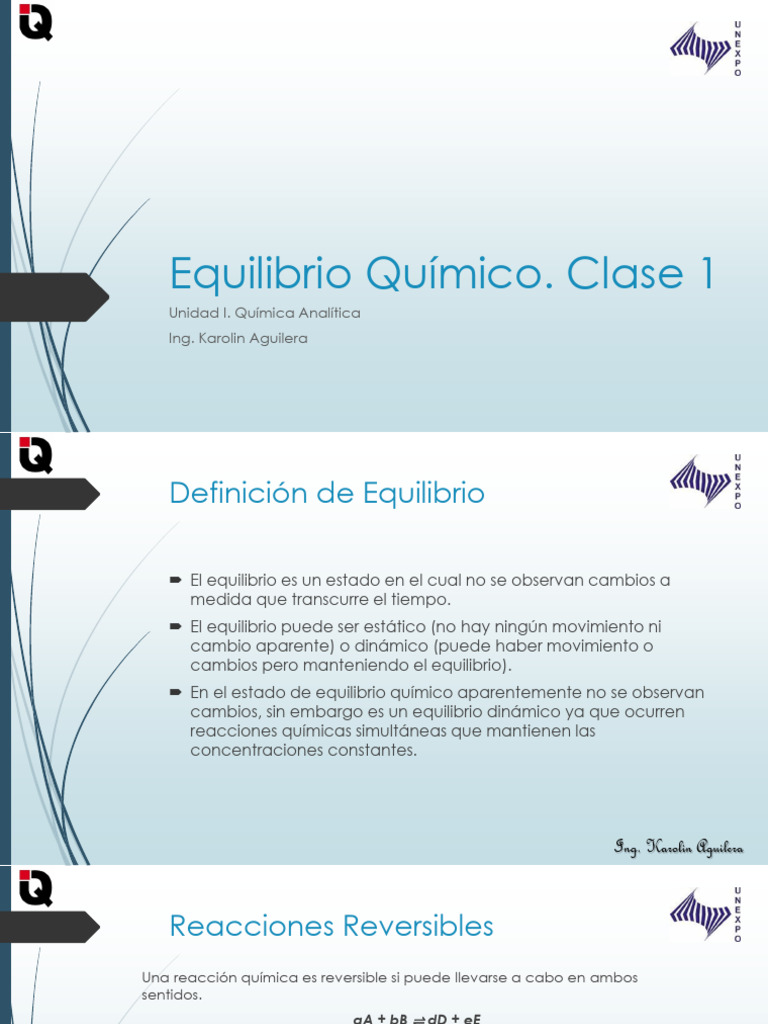 Introducción al Equilibrio Químico | PDF | Equilibrio químico ...