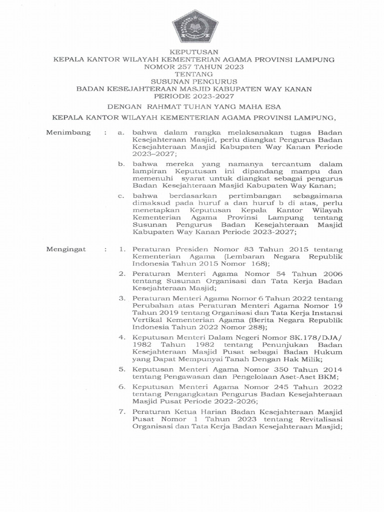 BKM WAY KANAN - Revisi | PDF