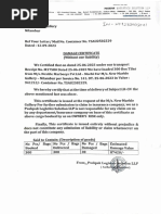 Damage Certificate for Transported Goods | PDF