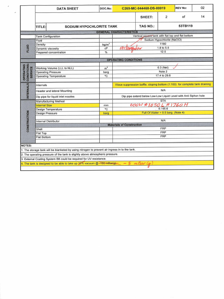 Chemical Tanks Datasheets (20240227) - Clean | PDF