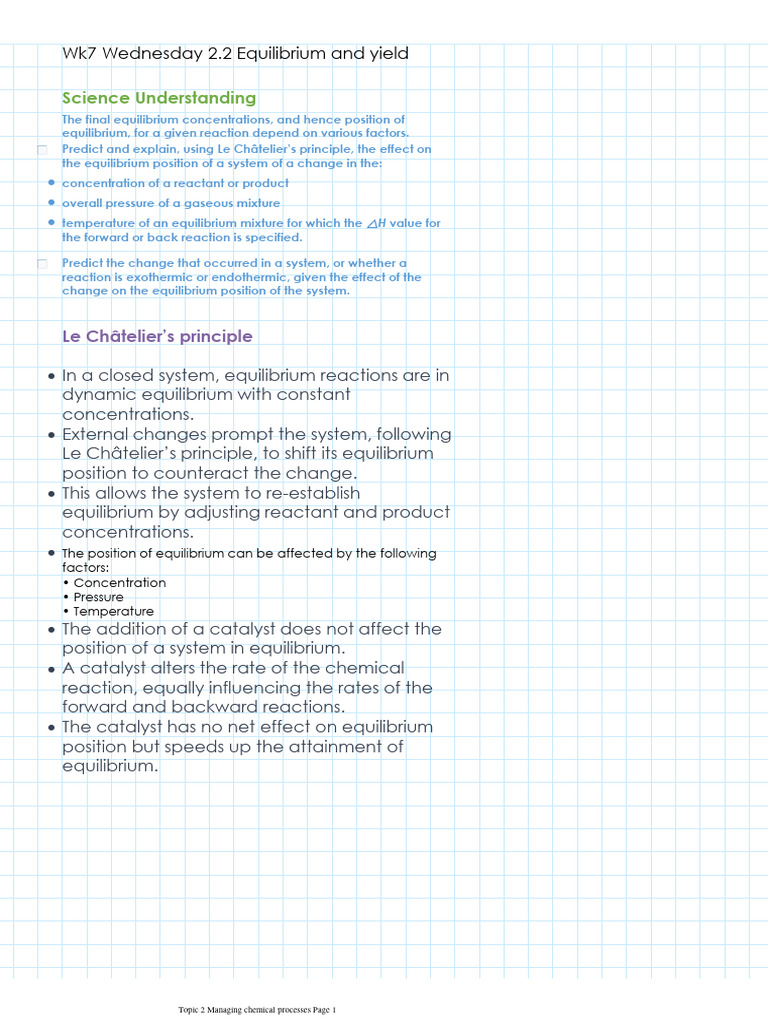 Equilibrium and Yield | PDF | Chemical Equilibrium | Chemical Reactions