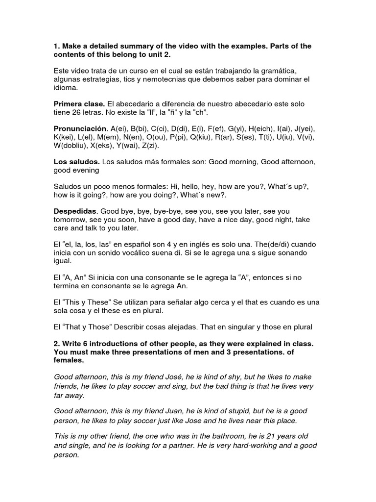 Ingles Work .2 | PDF | Linguistics