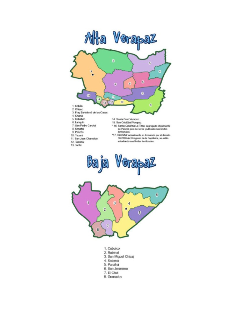 Departamentos de Guatemala Con Sus Municipios | PDF