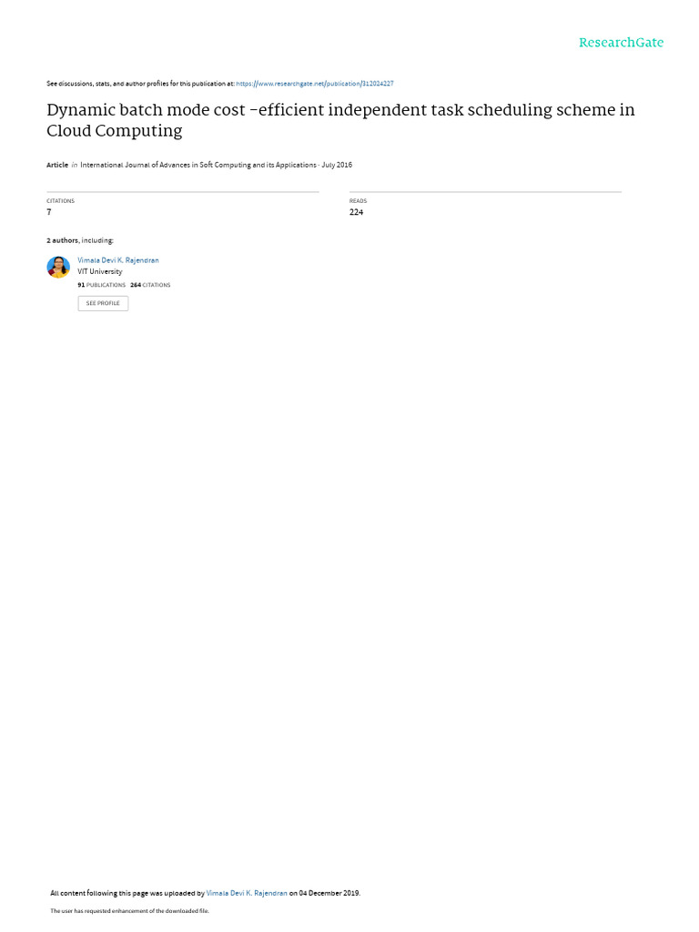 Cost-Efficient Task Scheduling in Cloud | PDF | Scheduling (Computing) | Virtual Machine
