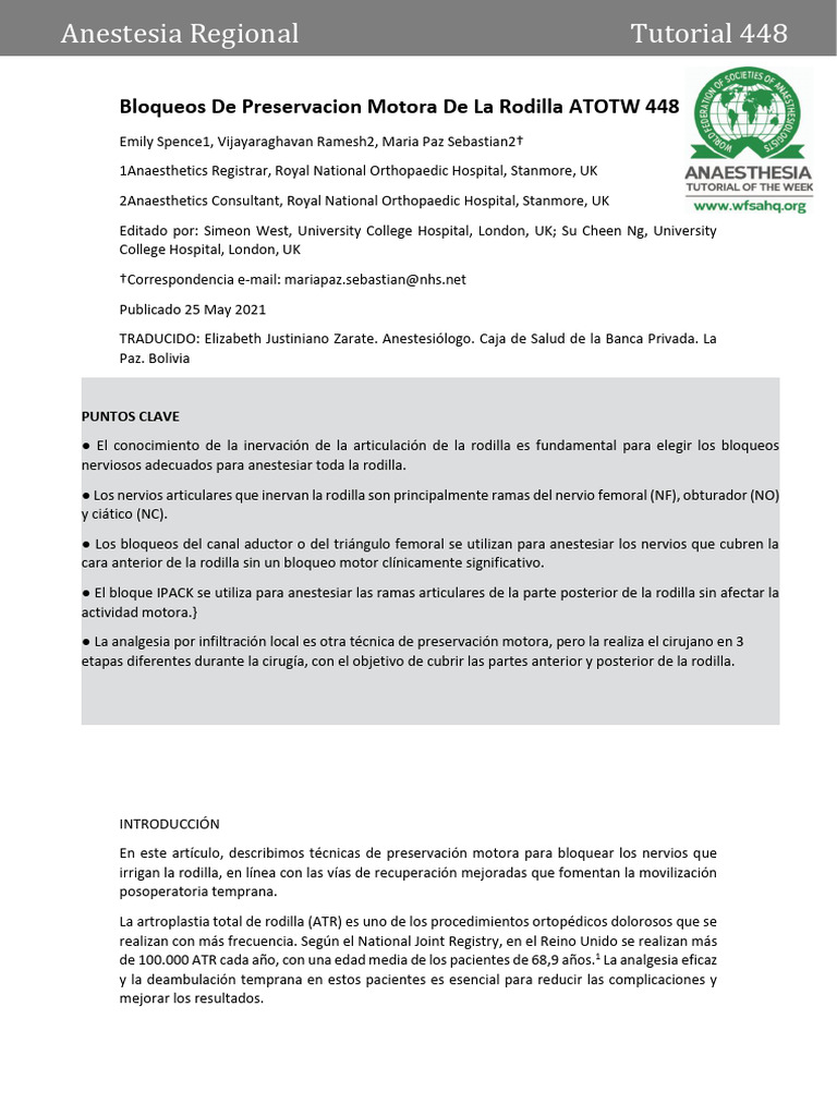 Atotw 448 | PDF | Rodilla | Anatomía del miembro inferior