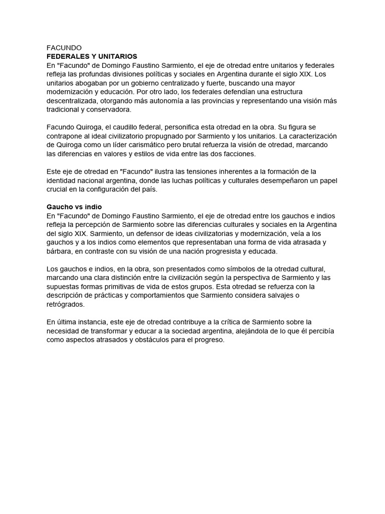 Eje de Otredad-Facundo | PDF