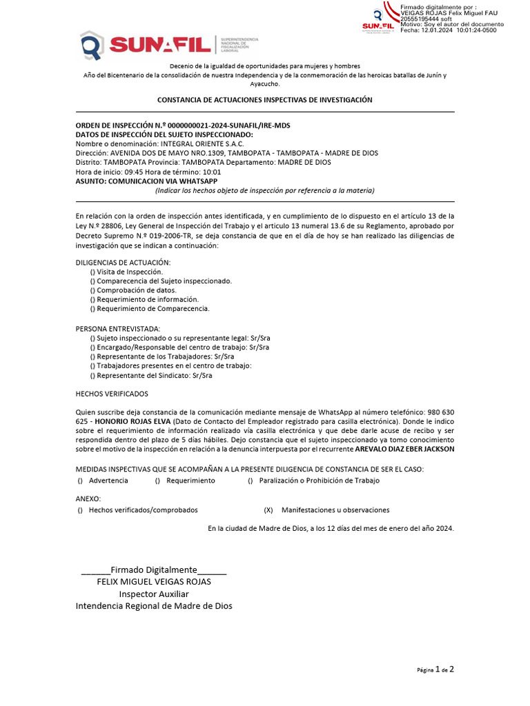 Req-Arevalo Diaz Eber Jackson - Ultimo | PDF | Gobierno