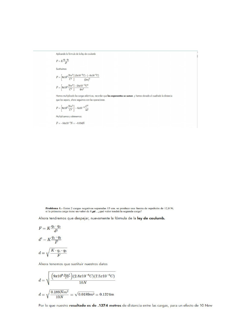 Solucion de Ejercicios de Electrostatica | PDF