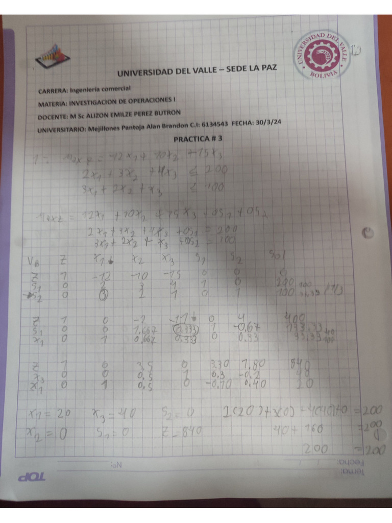 Práctica 3 de Investigación Operativa | PDF