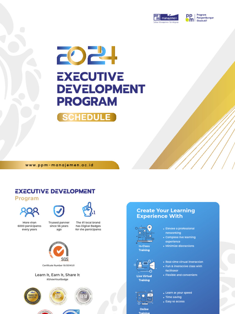 PPM Manajemen-Executive Development Program Schedule 2024 | PDF ...