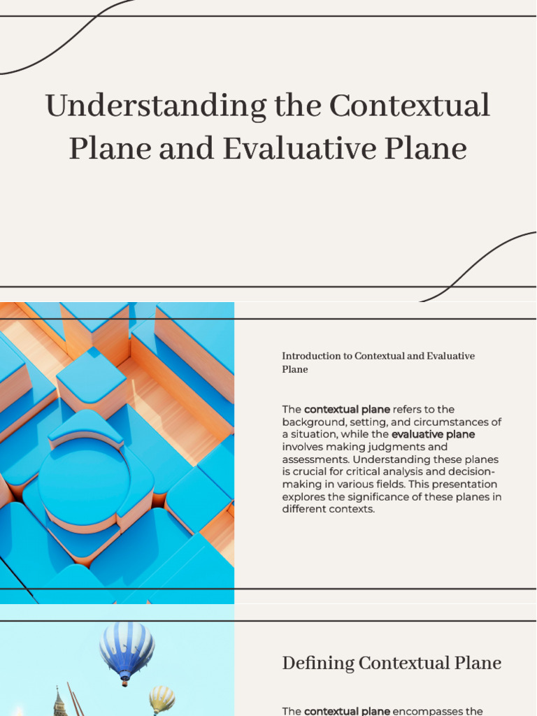 Understanding The Contextual Plane and Evaluative Plane | PDF ...