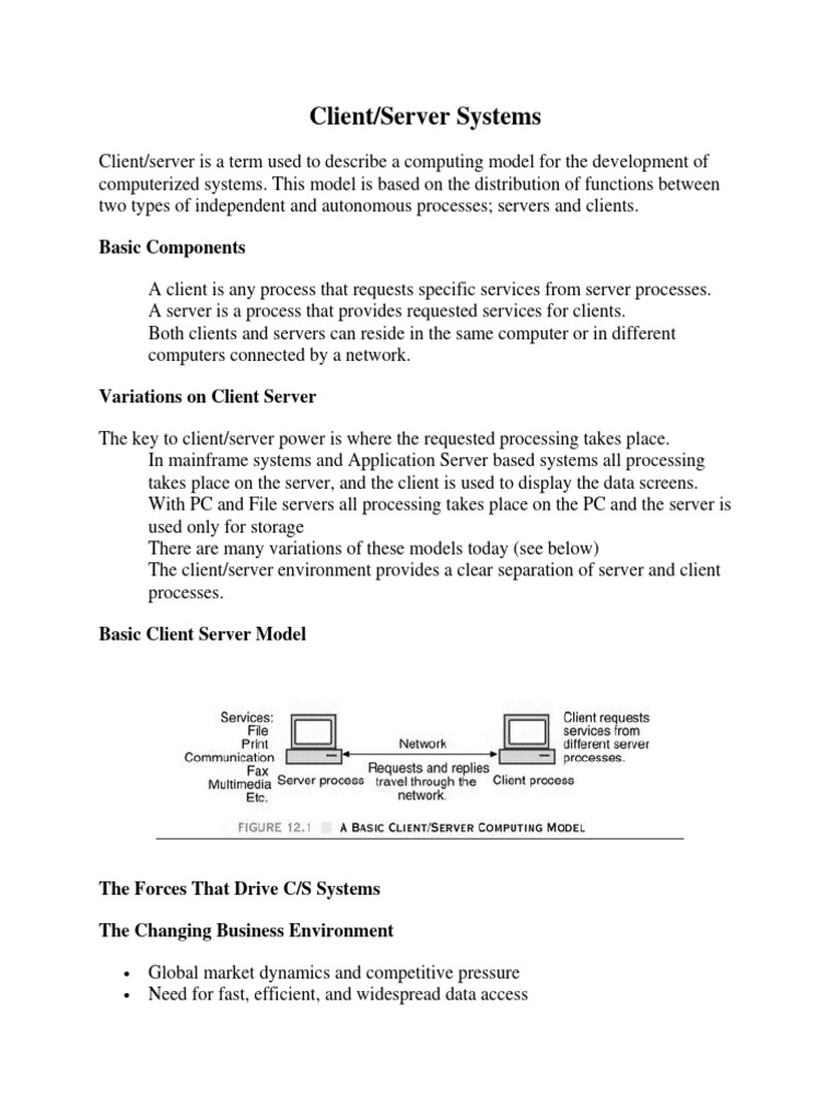 Client Server | Download Free PDF | Client–Server Model | Server (Computing)