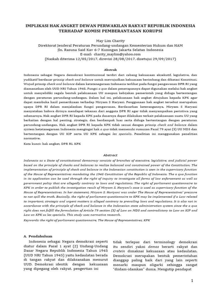 Hak Angket DPR | PDF