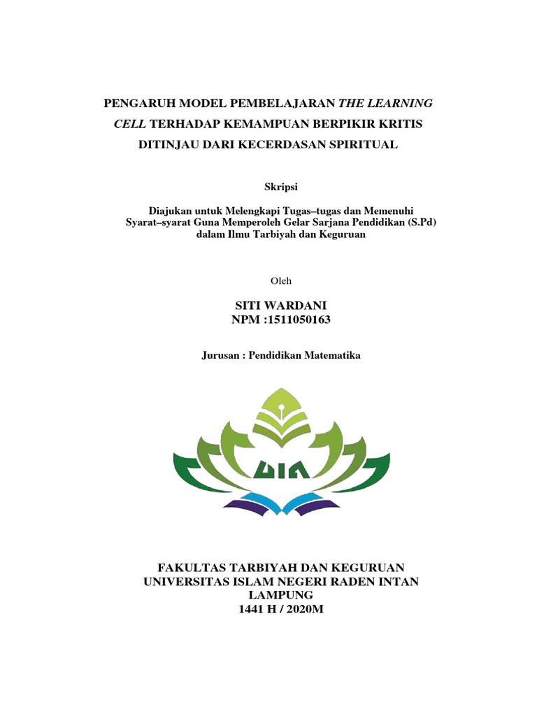 Cover, Bab1,2, Dapus Siti Wardani | PDF