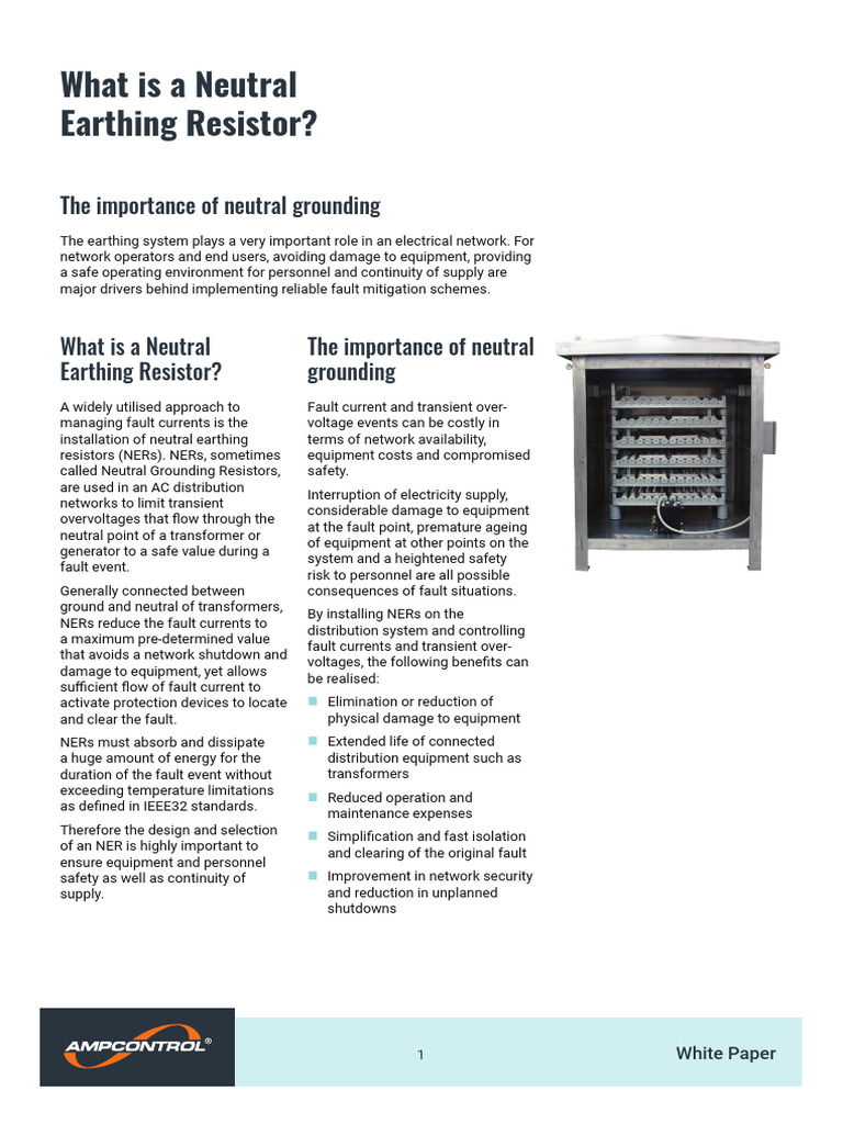 What Is A Neutral Earthing Resistor | PDF