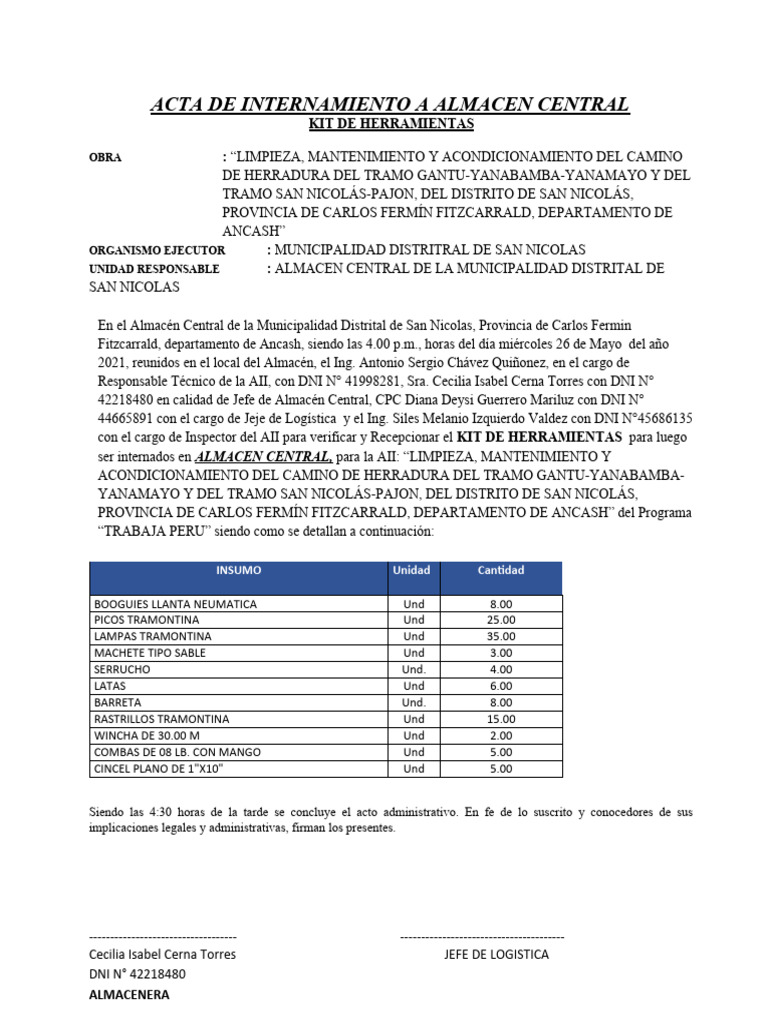 Acta de Internamiento | PDF | Material compuesto | Ingeniería estructural