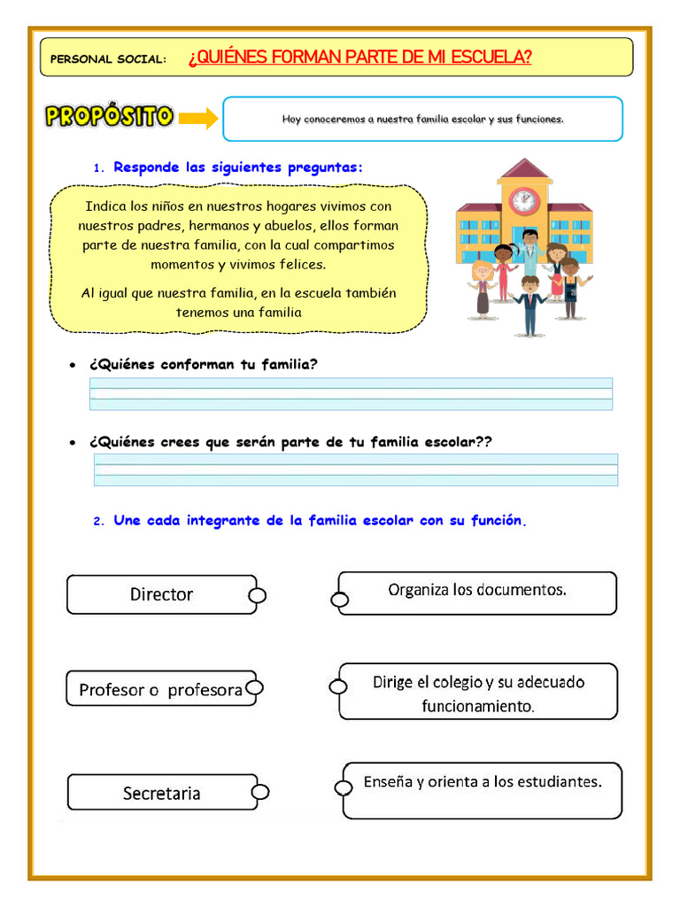 U1 S4 Ficha D1 PS Familia Escolar | PDF