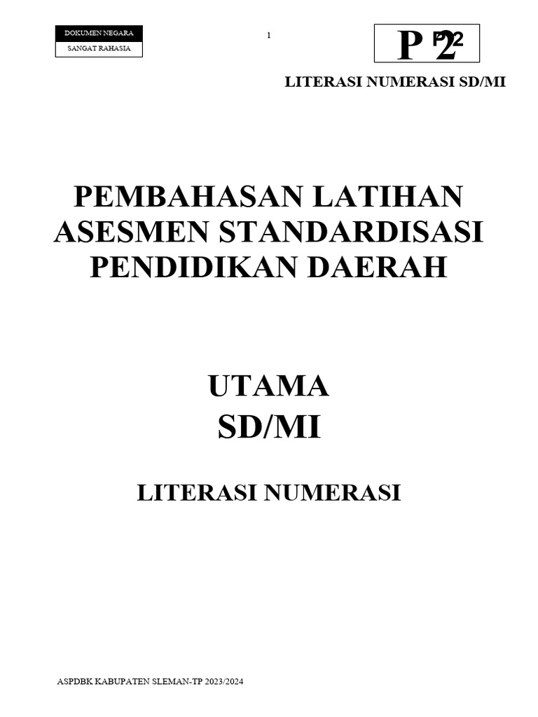 Latihan Literasi Numerasi SD/MI | PDF