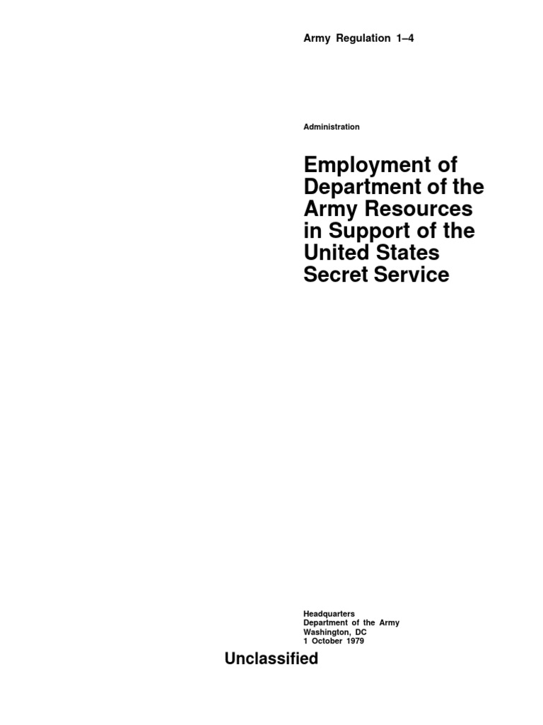 Employment of Department of The Army Resources in Support of The United ...