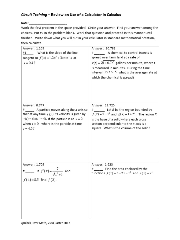 27 Using A Calculator On The Ap Calculus Exam 1 Pdf Velocity Calculus