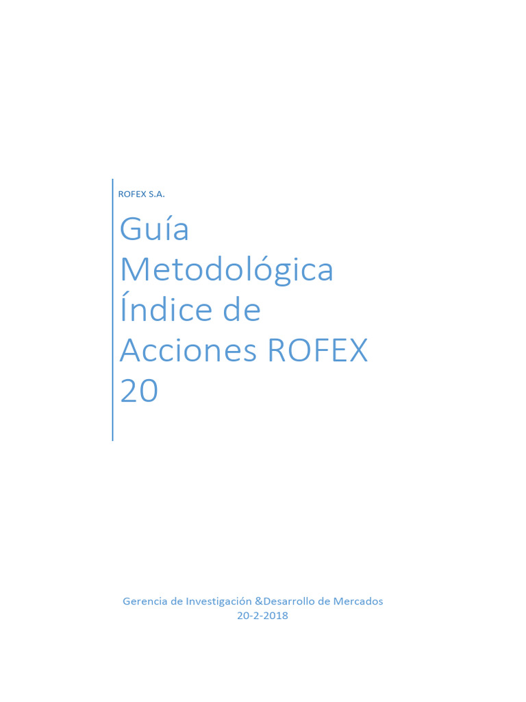 Metodologia Indice ROFEX 20 | PDF | Compartir (Finanzas ...