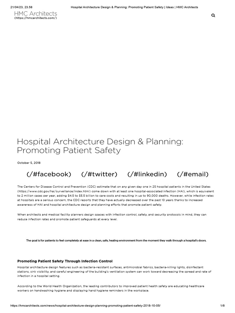 Hospital Architecture Design & Planning - Promoting Patient Safety - Ideas - HMC Architects ...